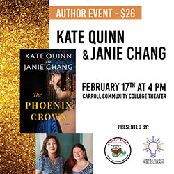 To Be Read: Kate Quinn & Janie Chang | Carroll County Public Library