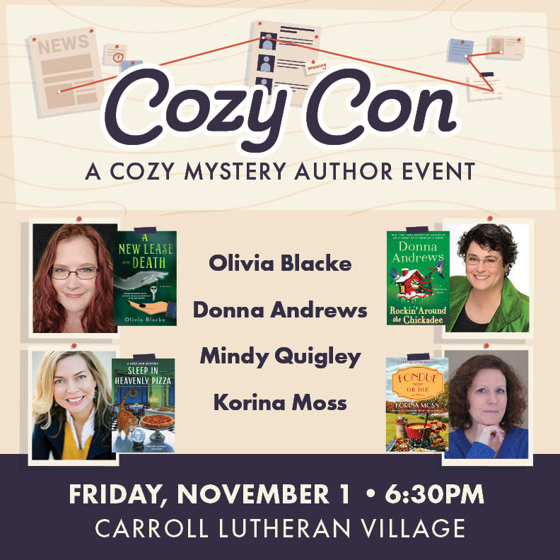 Cozy Con: Olivia Blacke, Donna Andrews, Mindy Quigley, & Korina Moss ...